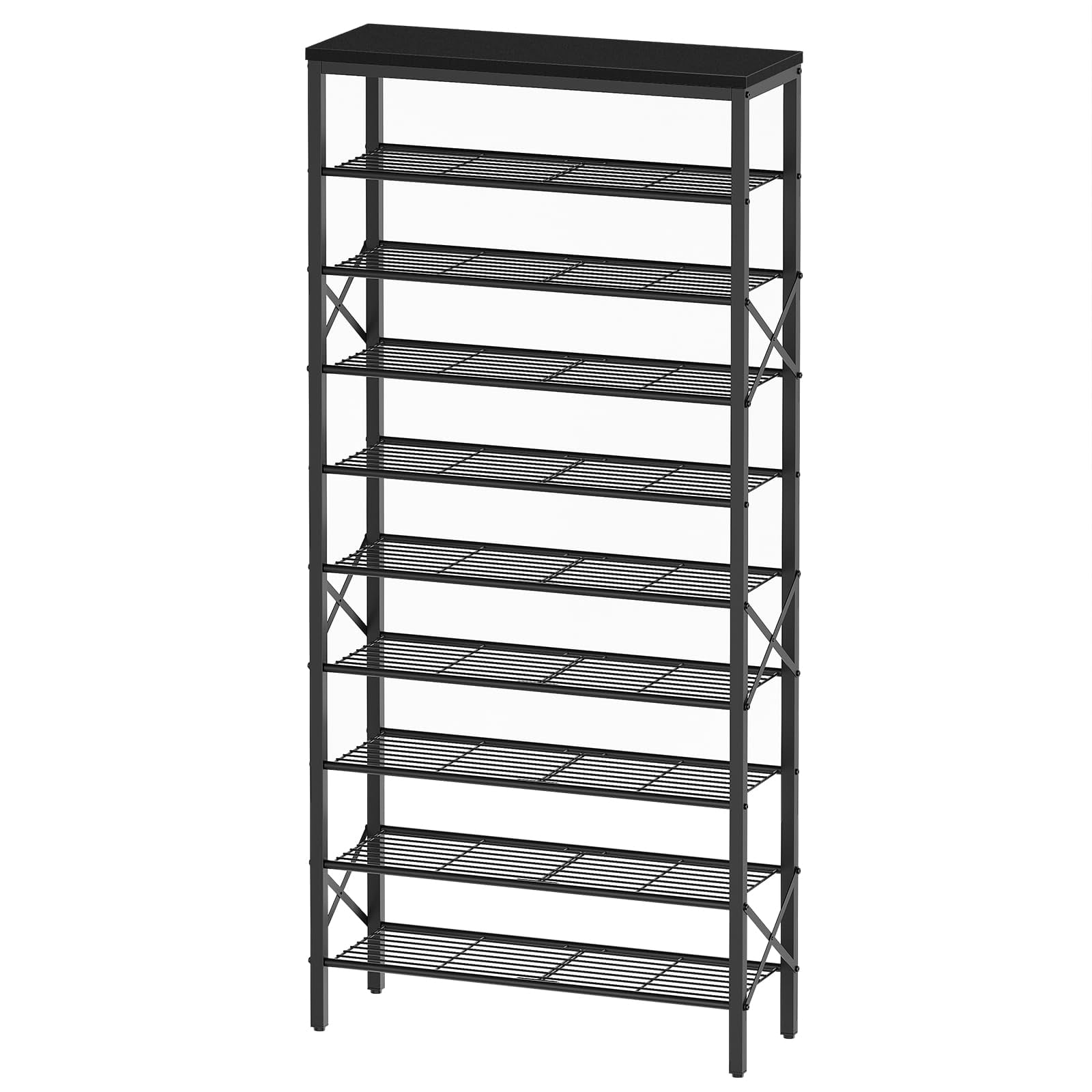 10 Tier Shoe Rack, Large Capacity Shoe Storage Organizer Holds 40 Pairs ...