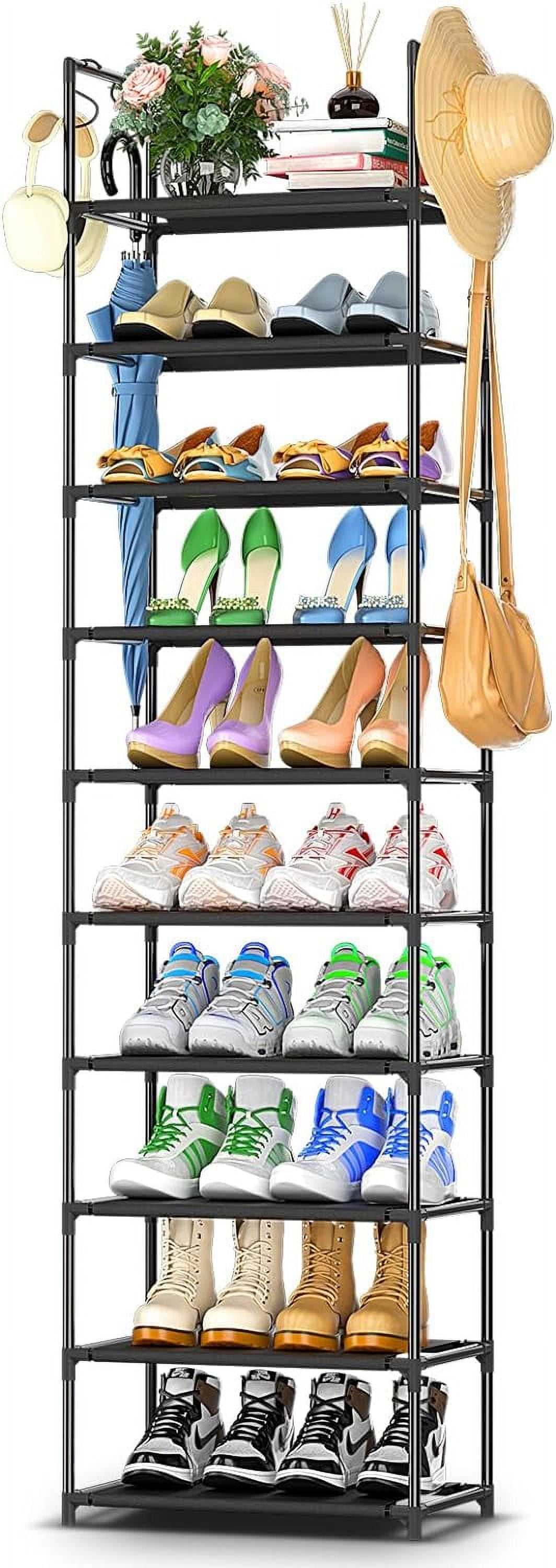 10 Tier Shoe Rack Organizer for Entryways and Closets - Holds 20-24 ...