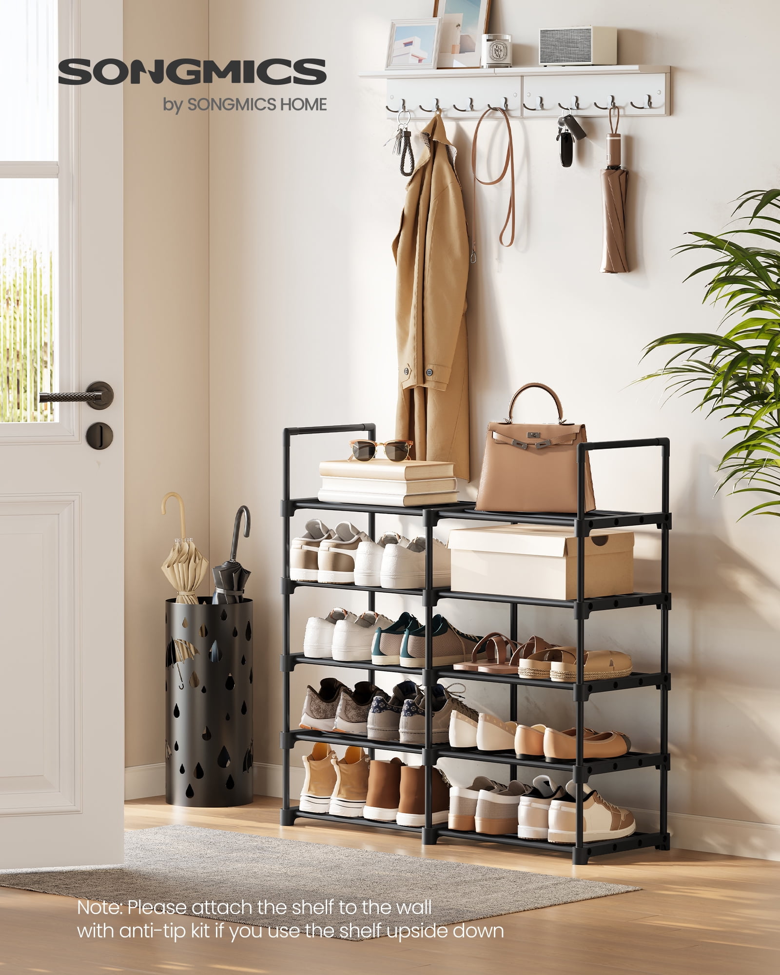 10 Tier Shoe Rack Organizer Heavy Duty Metal Storage Shelf Upright Upside Down Design For 11
