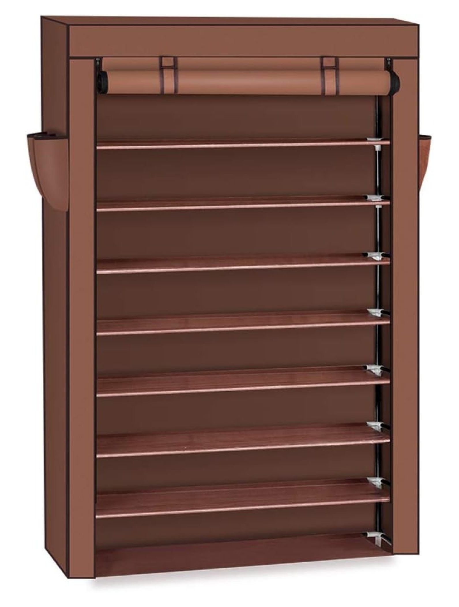 10-Tier Shoe Rack, Shoes Storage Cabinet with Dustproof Cover, Standing ...