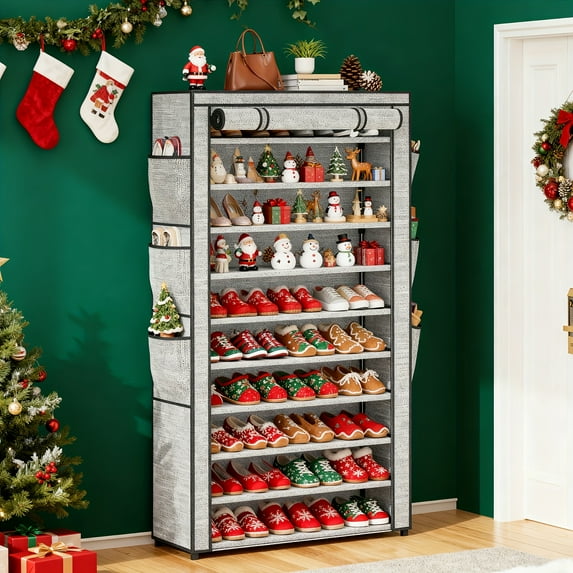 10-Tier Shoe Storage Organizer, Shoe Rack, Shoe Storage Cabinet, Large ...