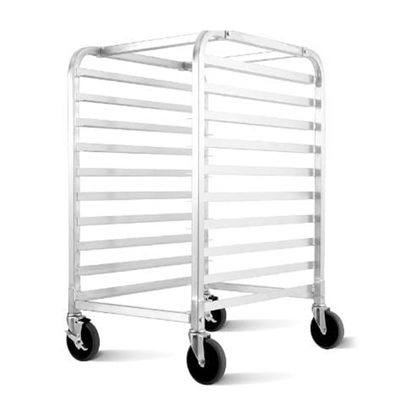 10-Tier Stainless Steel Baking Rack with Wheels, Commercial Pan Trolley ...