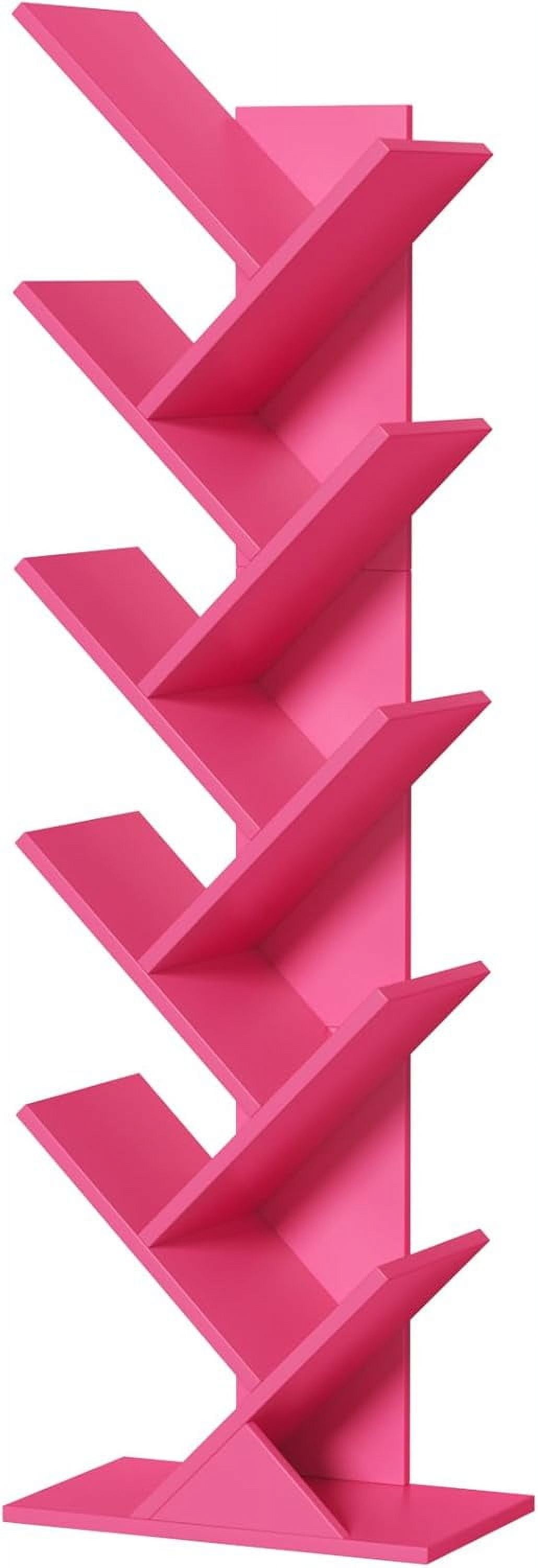 10 Tier Tree Book Shelf, Floor Standing Wood Bookshelf for Narrow Space ...