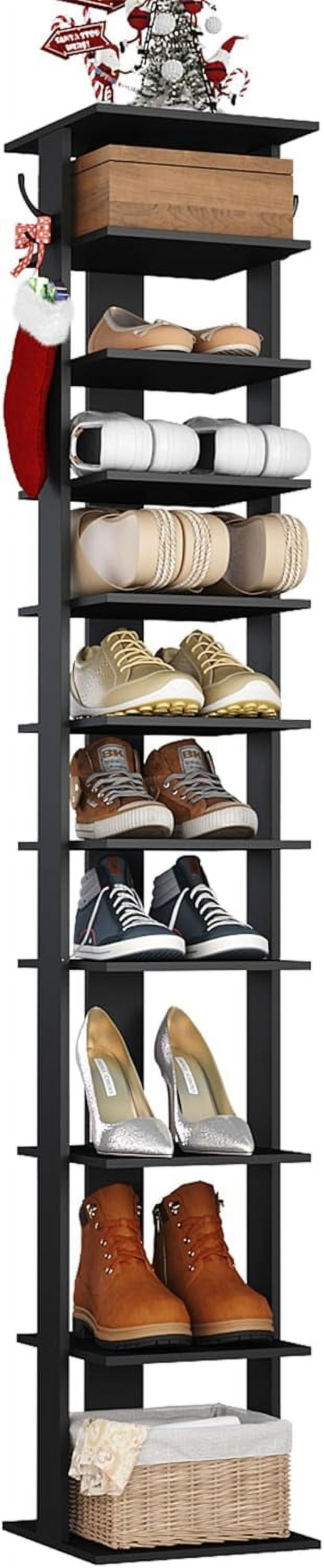 10-Tier Vertical Shoe Rack, Corner Shoe Tower, Slim Shoe Organizer with ...