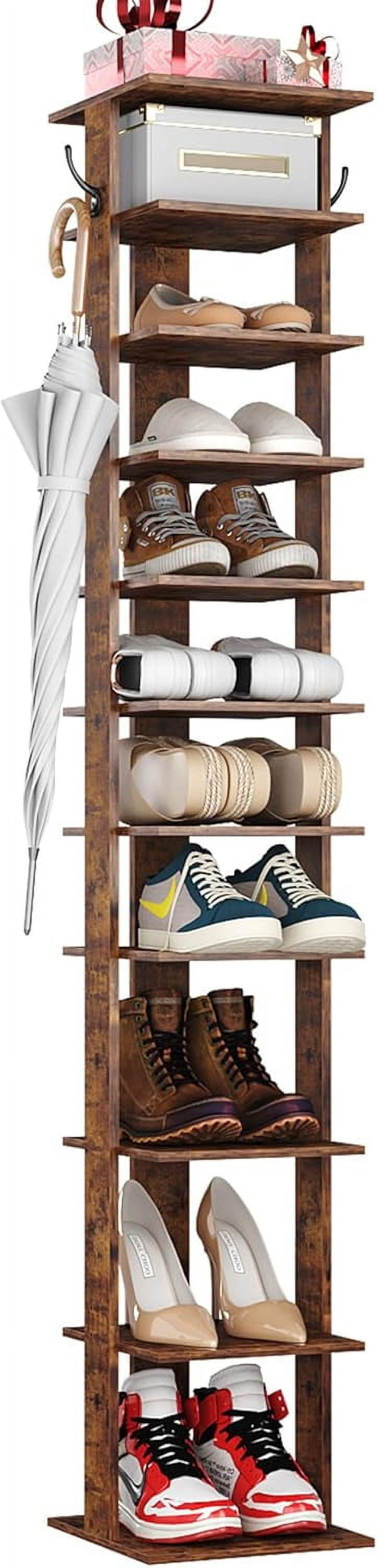 **10-tier vertical shoe rack, corner shoe tower, slim shoe organizer ...