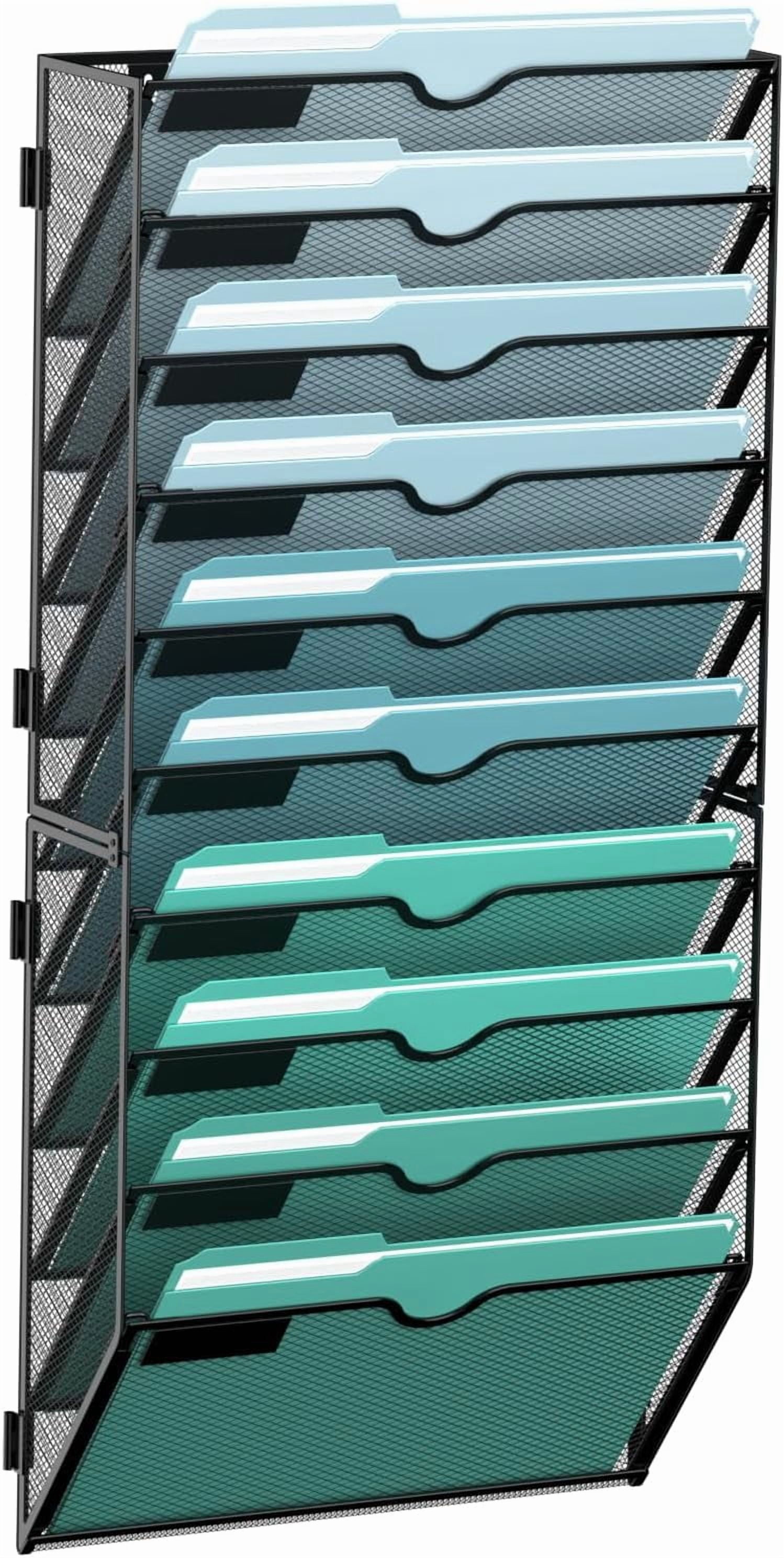 10-Tier Wall File Organizer, Hanging Wall Files for Papers, Folders ...