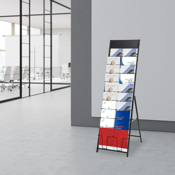 10 Tiers A4 Iron Magazine Display Stand Free Standing Brochure Display ...
