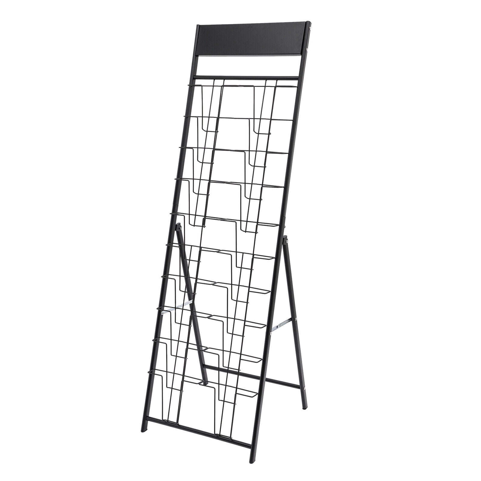 10 Tiers A4 Iron Magazine Rack Display Stand Free Standing Brochure Display Rack Postcards ...