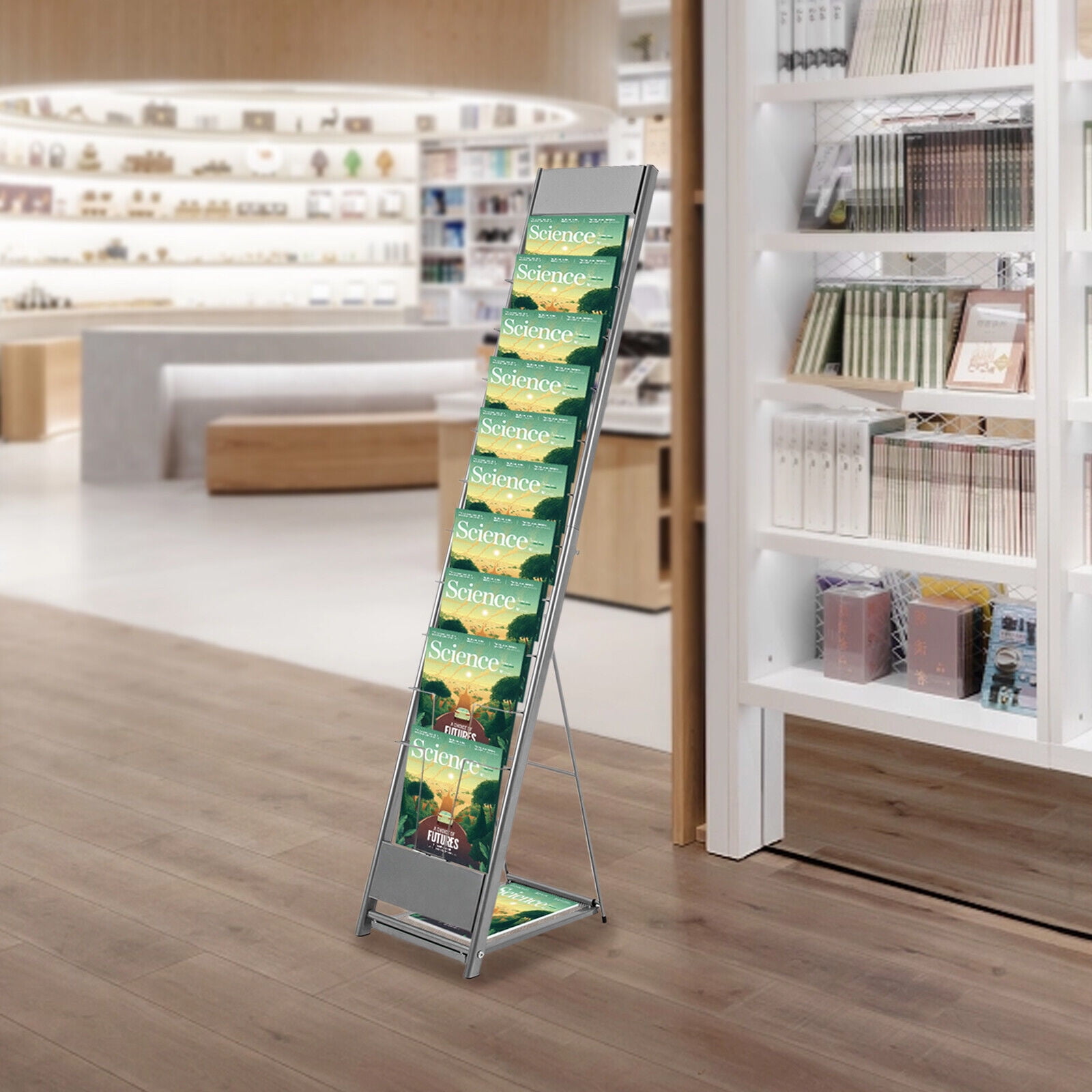 10 Tiers Floor Standing Literature Rack Brochure Magazine Display ...
