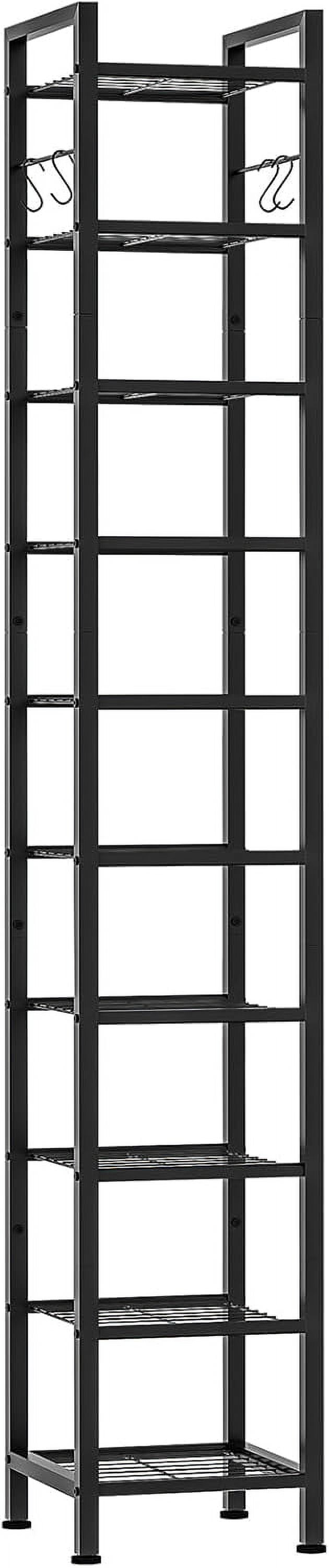 10 Tiers Narrow Shoe Rack for 10-20 Pairs - Sturdy Metal Tall Shelf ...