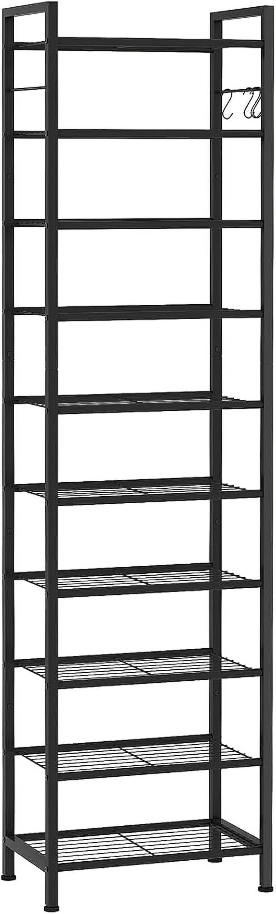 10 Tiers Narrow Shoe Rack 20-30 Pairs, Sturdy Metal Tall Shoe Rack ...