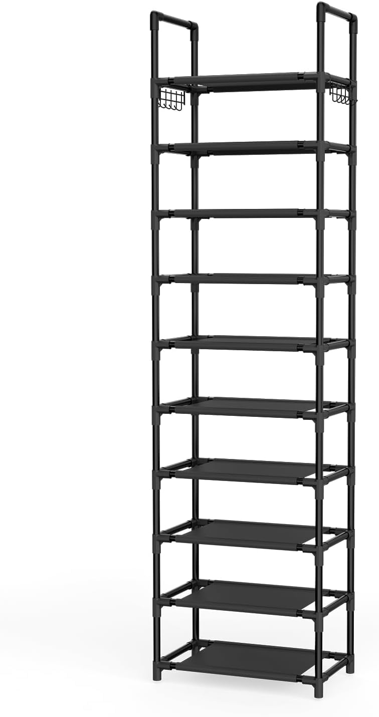 10 Tiers Shoe Rack 50 Pairs Large Capacity Tall Shoe Organizer Sturdy ...