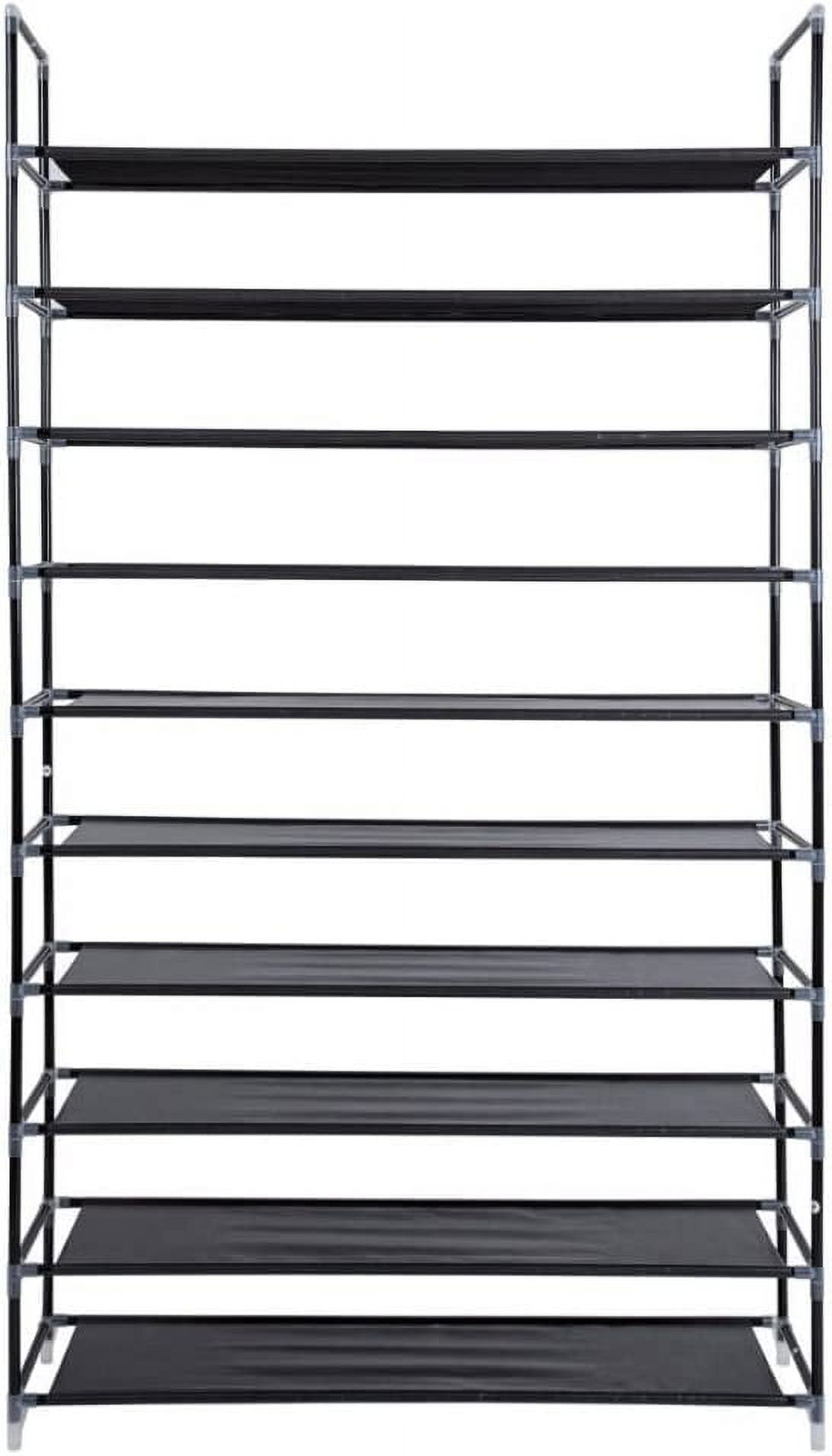 10 Tiers Shoe Rack 50 Pairs Non-Woven Fabric Shoe Tower Organizer ...