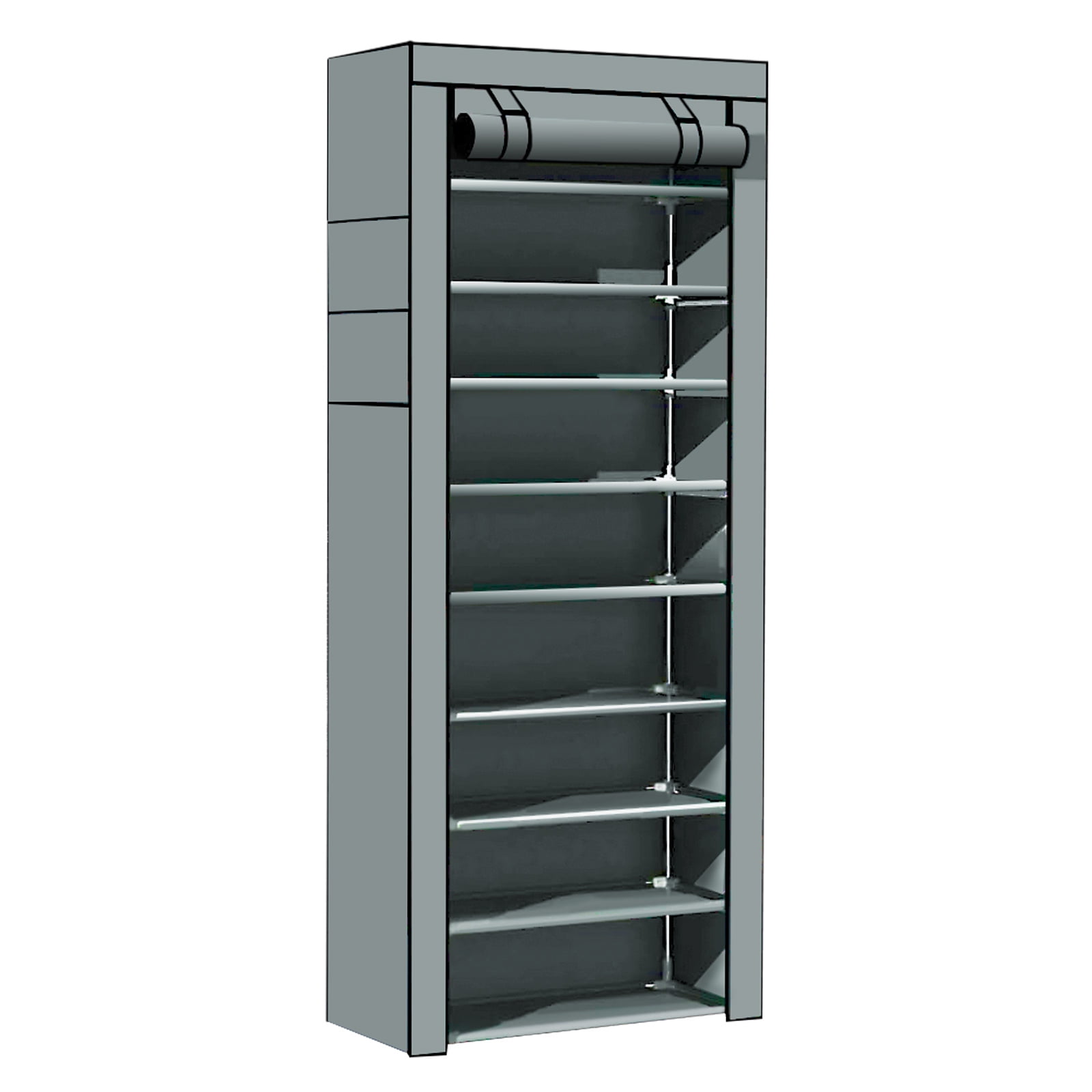 10 Tiers Shoe Rack with Dustproof Cover Large Capacity Shoe Shelf Holds ...