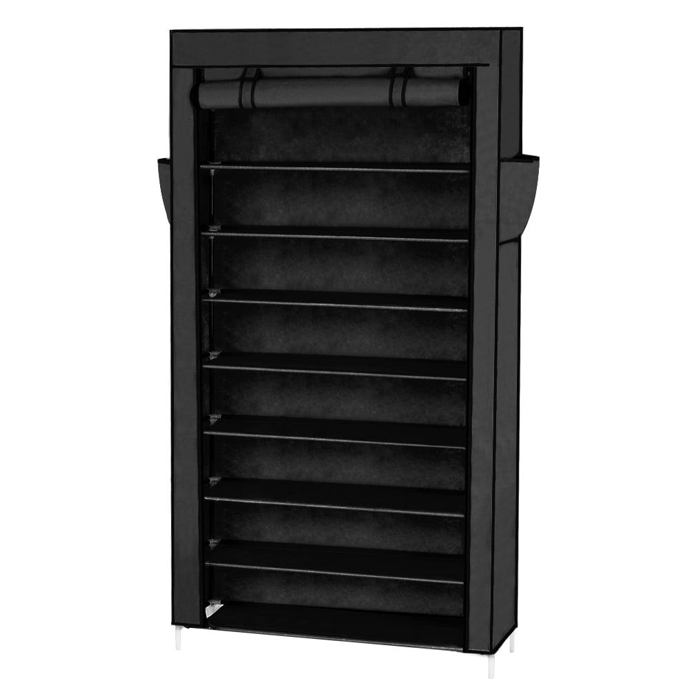 10 Tiers Shoe Rack Organizer, PKWQ511BK-1 Portable Shoe Rack Closet ...
