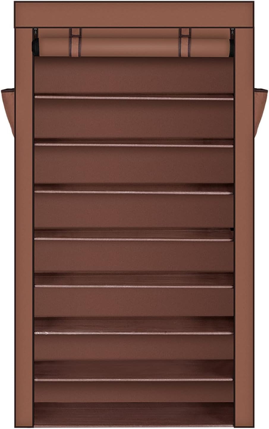 10 Tiers Shoe Rack with Dustproof Cover Closet Shoe Storage Cabinet ...