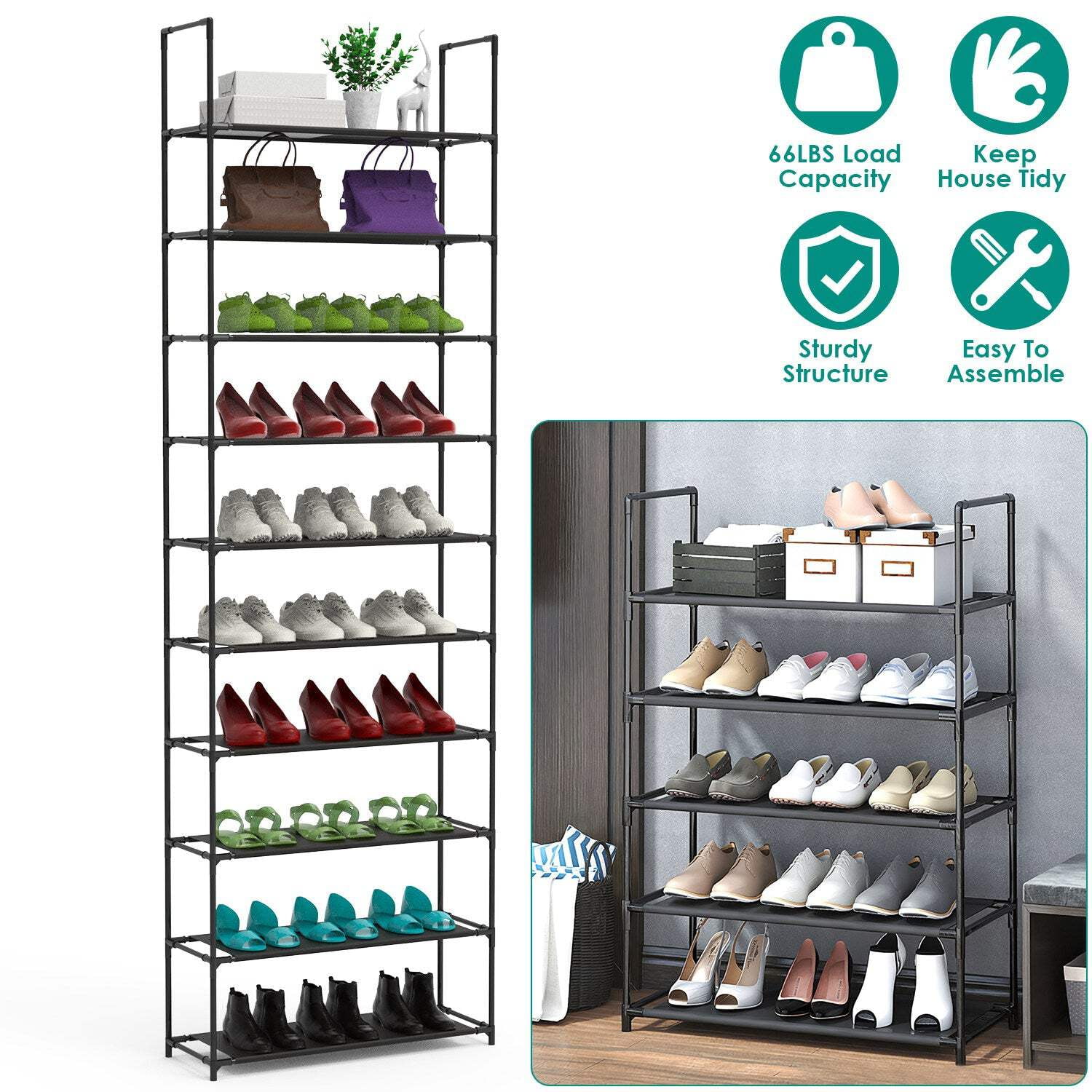 10 Tiers Shoe Rack - Walmart.com