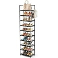 10 Tiers Tall Shoe Rack 20-25 Pairs Boots Organizer Storage Sturdy ...