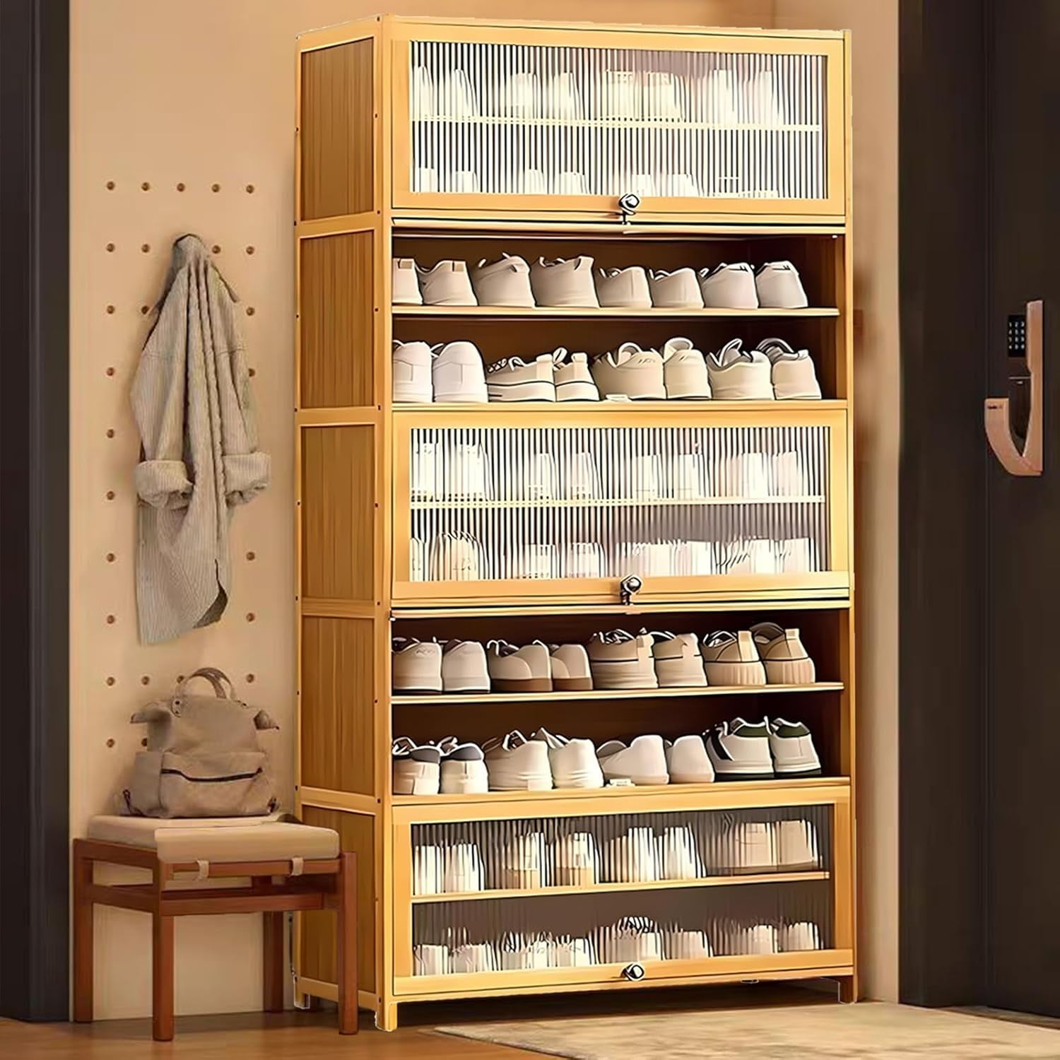 10 Tiers Tall Shoe Storage Cabinet for Entryway, 40 Pairs Shoe Cabinet ...