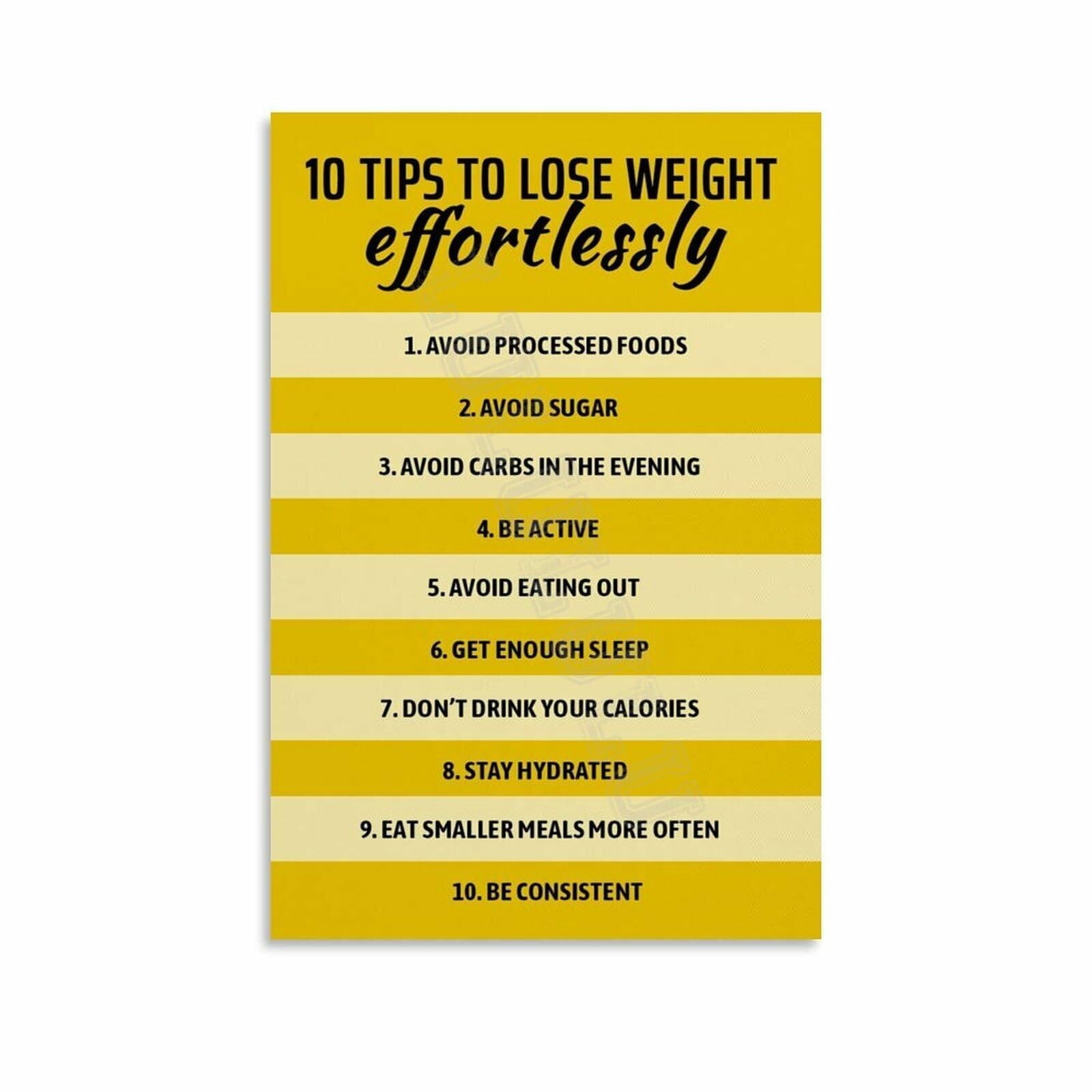 10 Tips To Lose Weight Effortlessly Poster Canvas Painting Wall Art ...