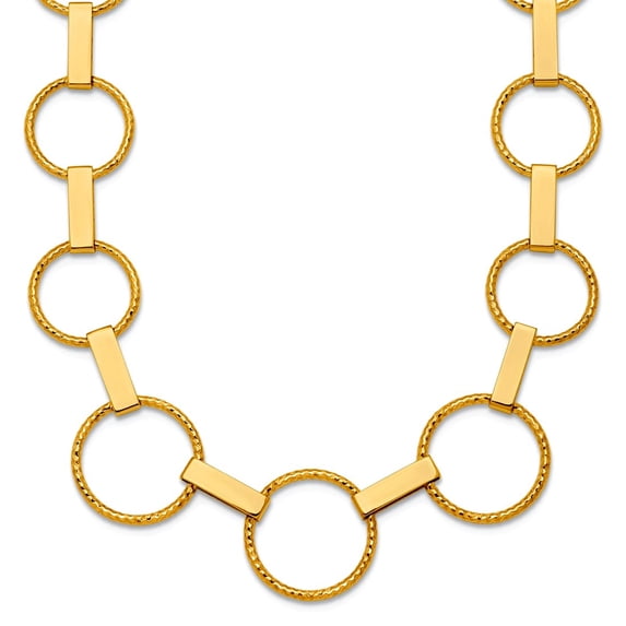 10 To 14mm 14k Solid Yellow Gold Polished and Sparkle-Cut Graduated ...
