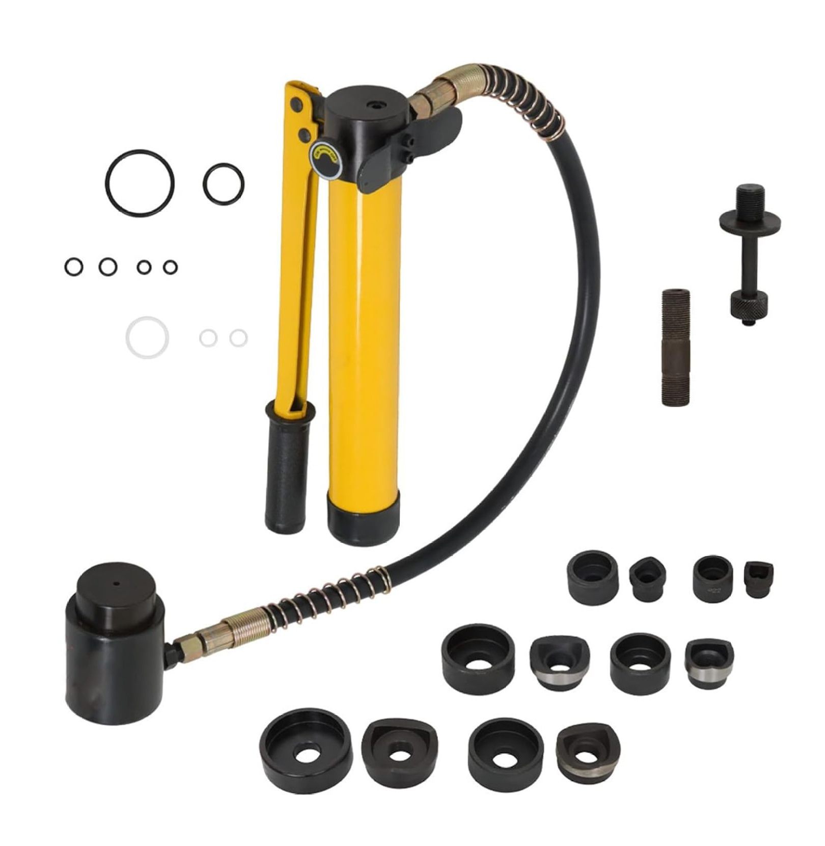 10 Ton 1/2 Inch to 2 Inch Hydraulic Knockout Punch Driver Tool Kit with ...