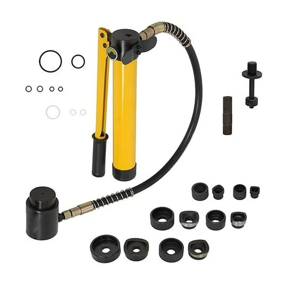 10 Ton 1/2 Inch to 2 Inch Hydraulic Knockout Punch Driver Tool Kit with ...