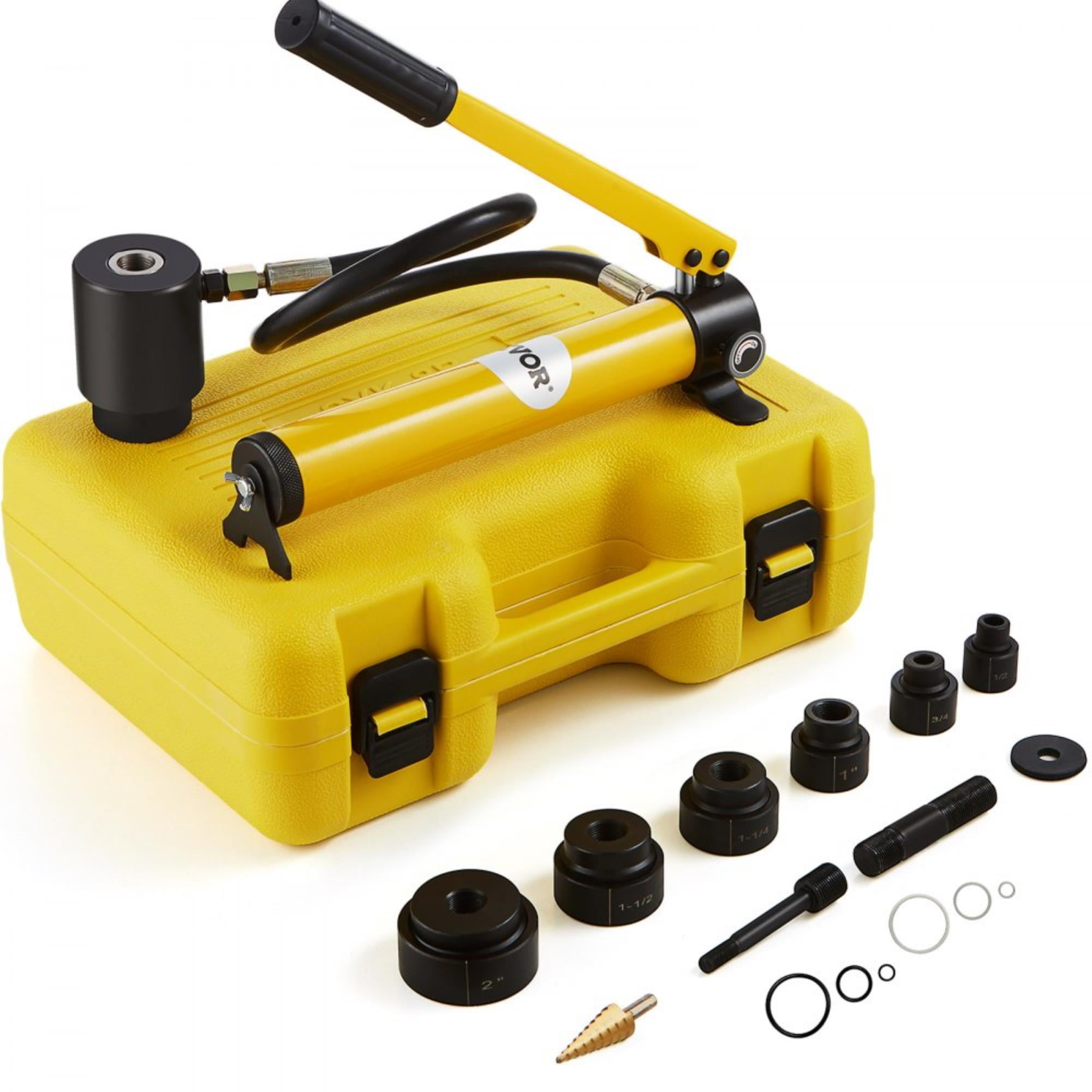 10 Ton Hydraulic Knockout Punch Kit - 1/2 to 2 Conduit Hole Cutter Set ...
