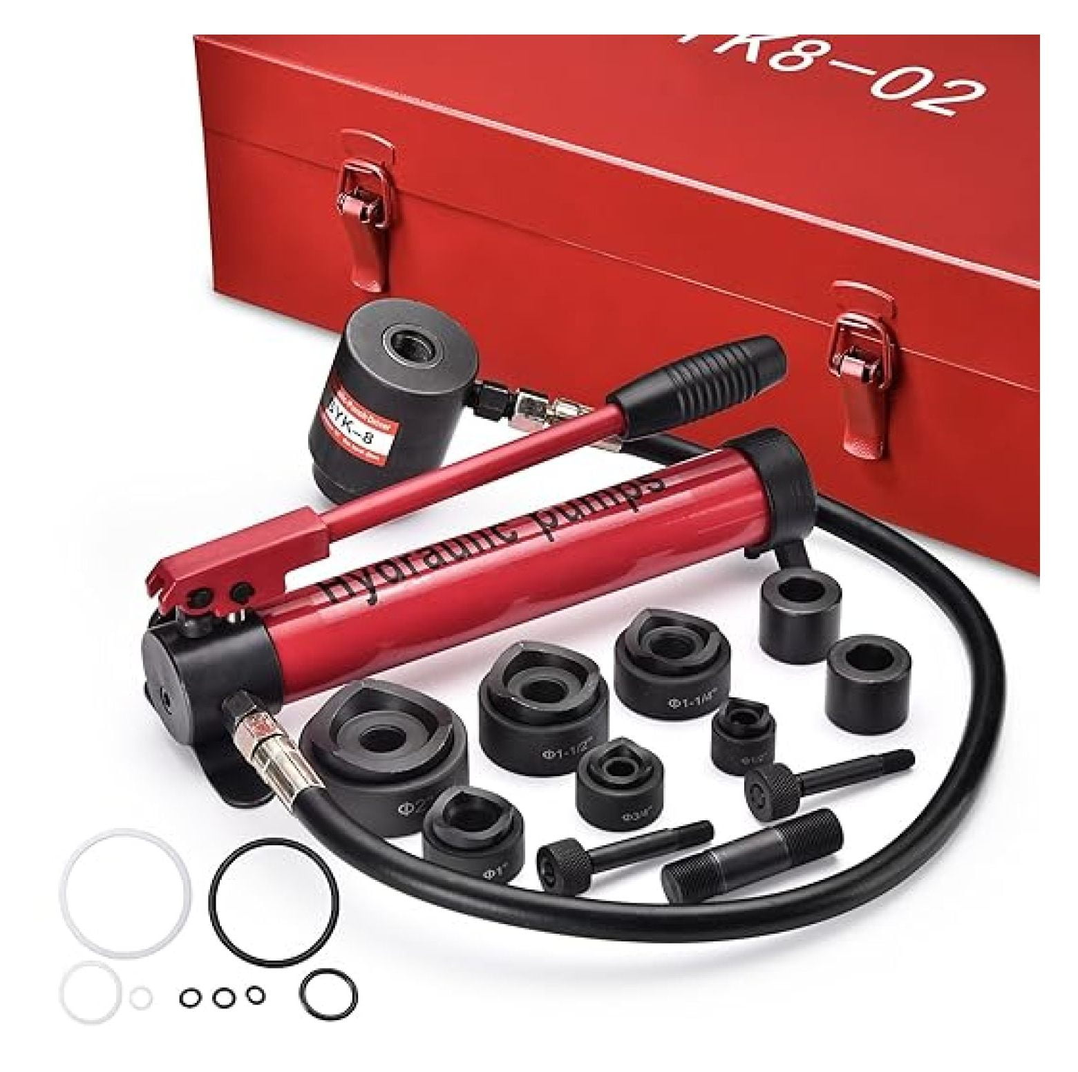 10 Ton Hydraulic Knockout Punch Set 1/2" to 2" Conduit Hole Puncher ...