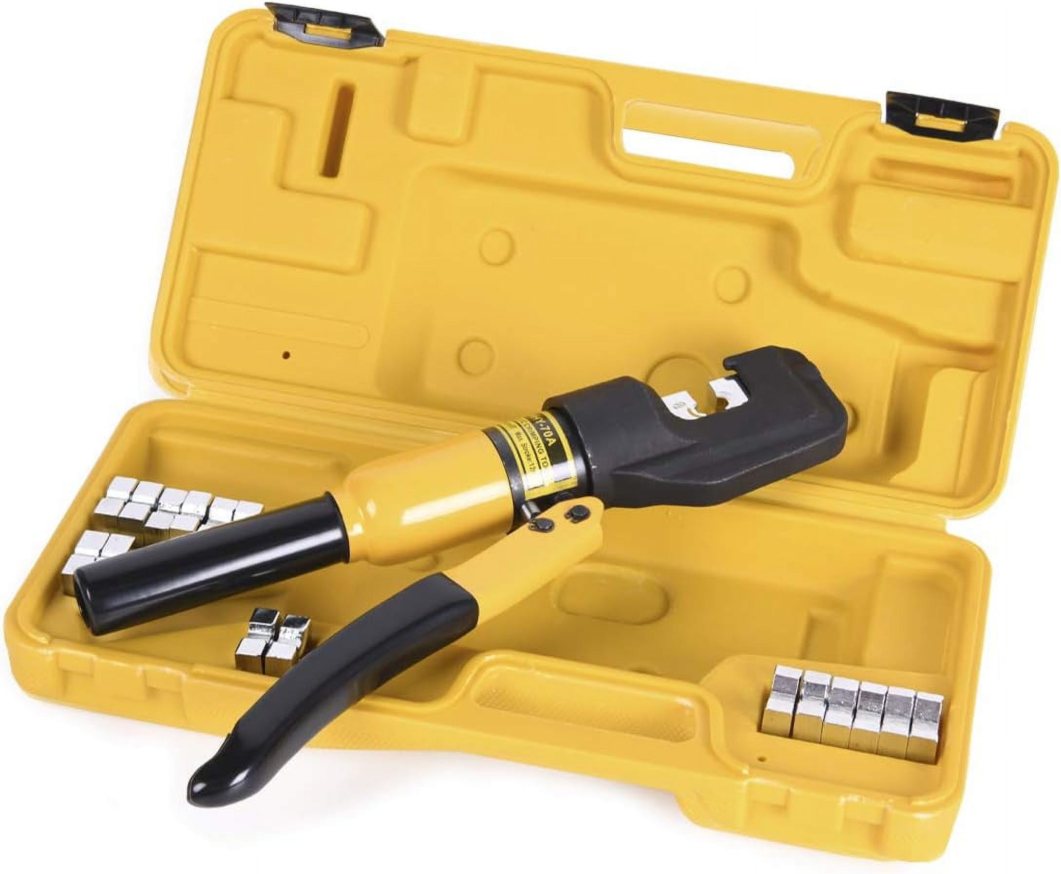 10 Tons Hydraulic Crimping Tool Battery Cable Lug Terminal Crimper with ...