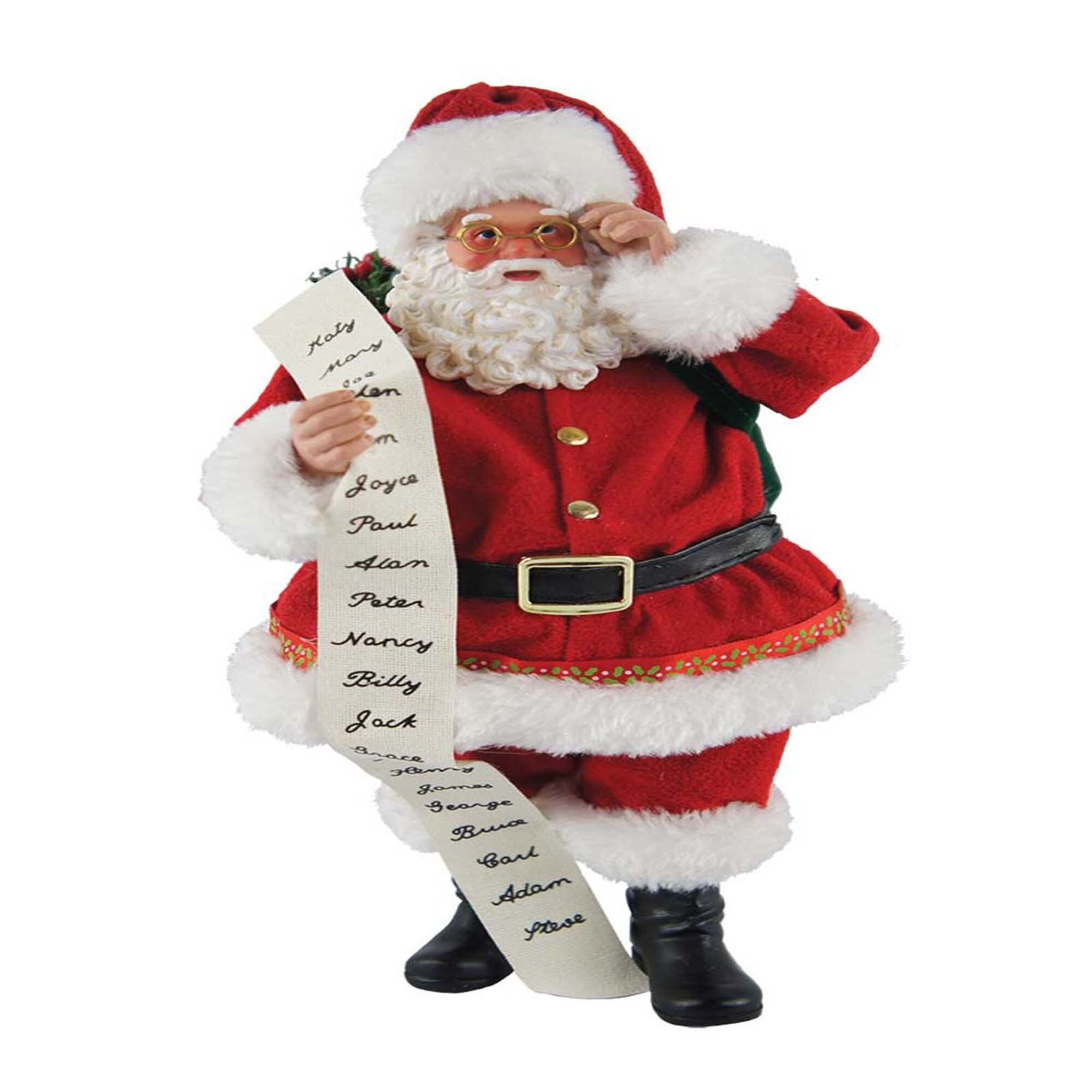10" Traditional Santa with List - Red - Walmart.com
