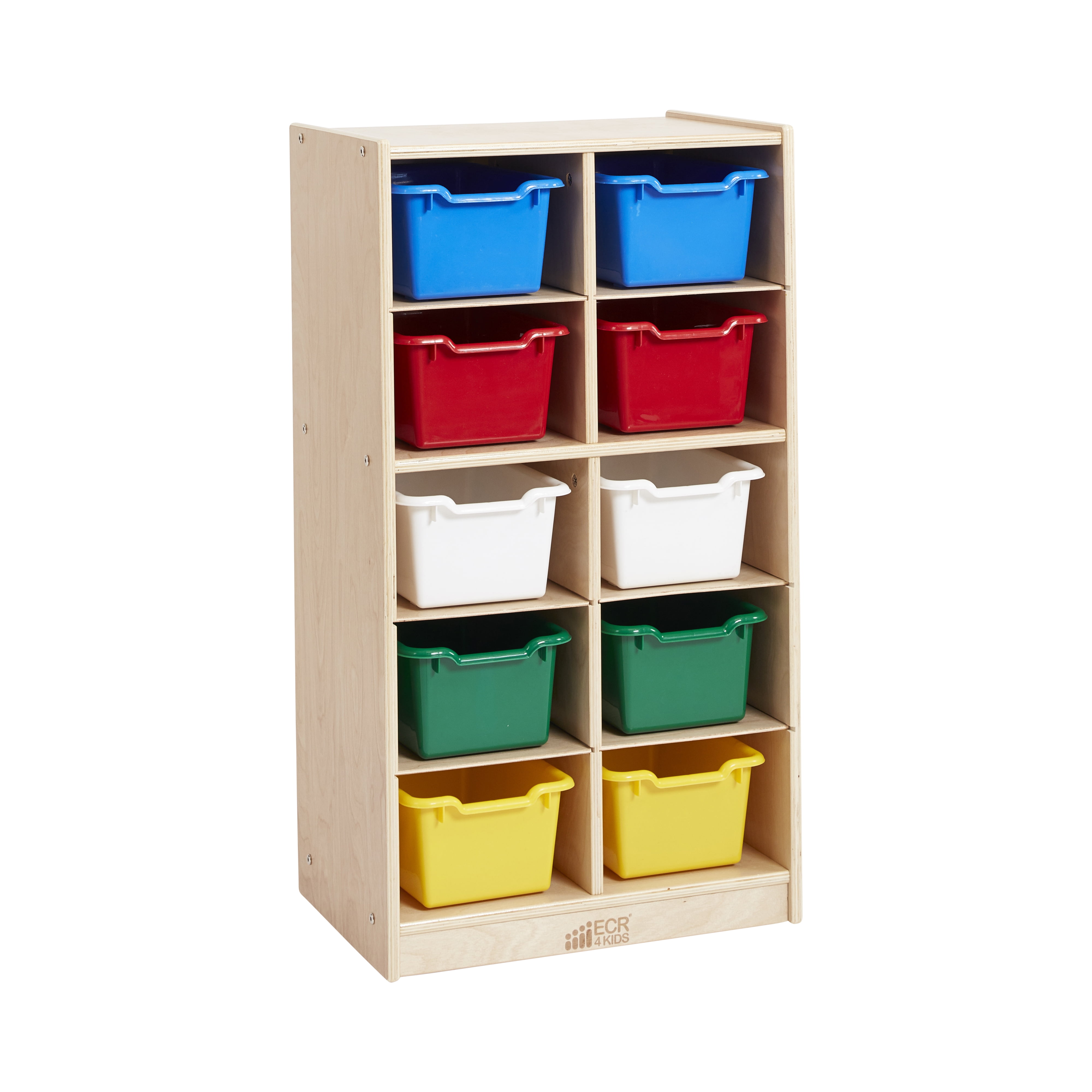 ECR4Kids 10 Cubby Tray Cabinet with Scoop Front Storage Bins, 5x2 ...