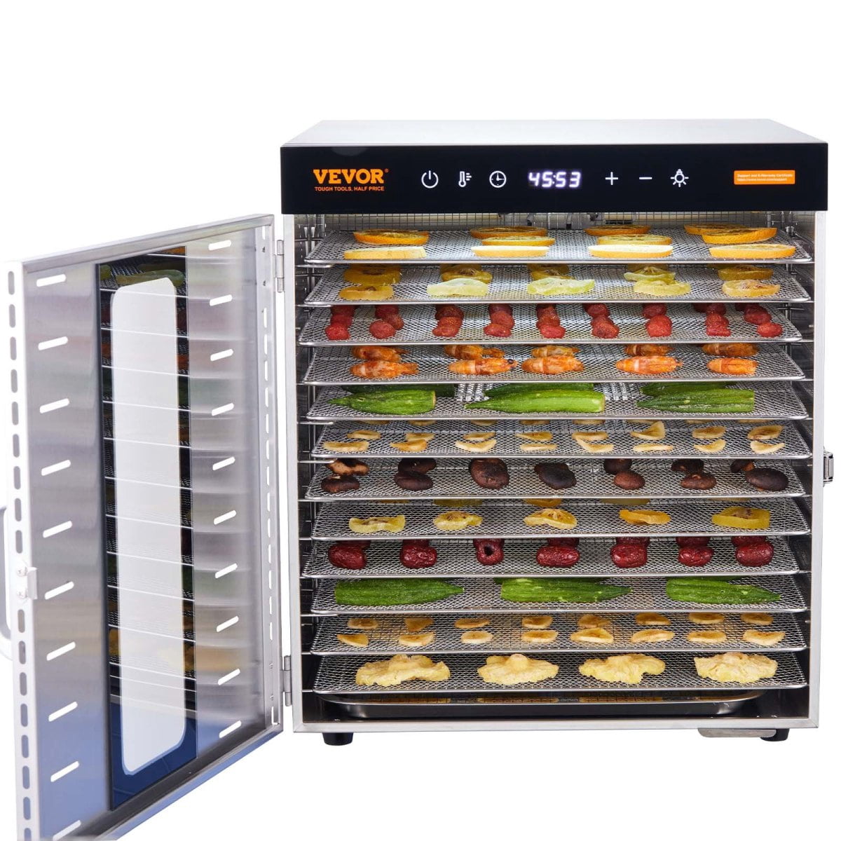 10 Tray Food Dehydrator 1000W Electric Dryer with Digital Timer Temp ...