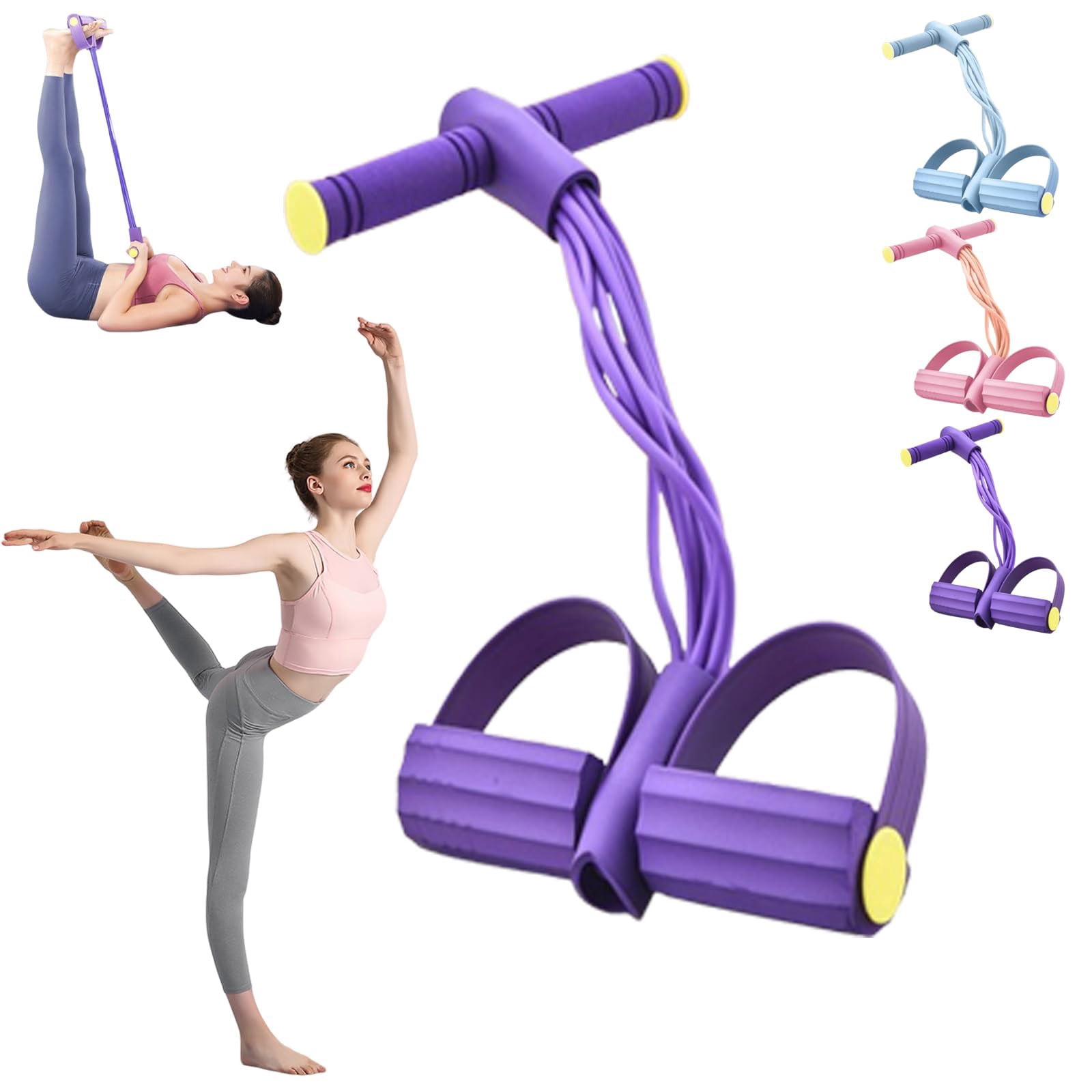 10 Tube Pedal Resistance Band with Handles, Full Body Strength Training ...