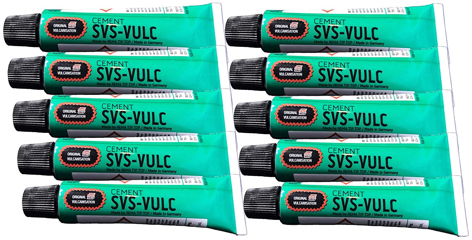 10 Tubes of Rema SVS-VULC Tube Patch Vulcanizing Cement 5 gram (7 ml ...