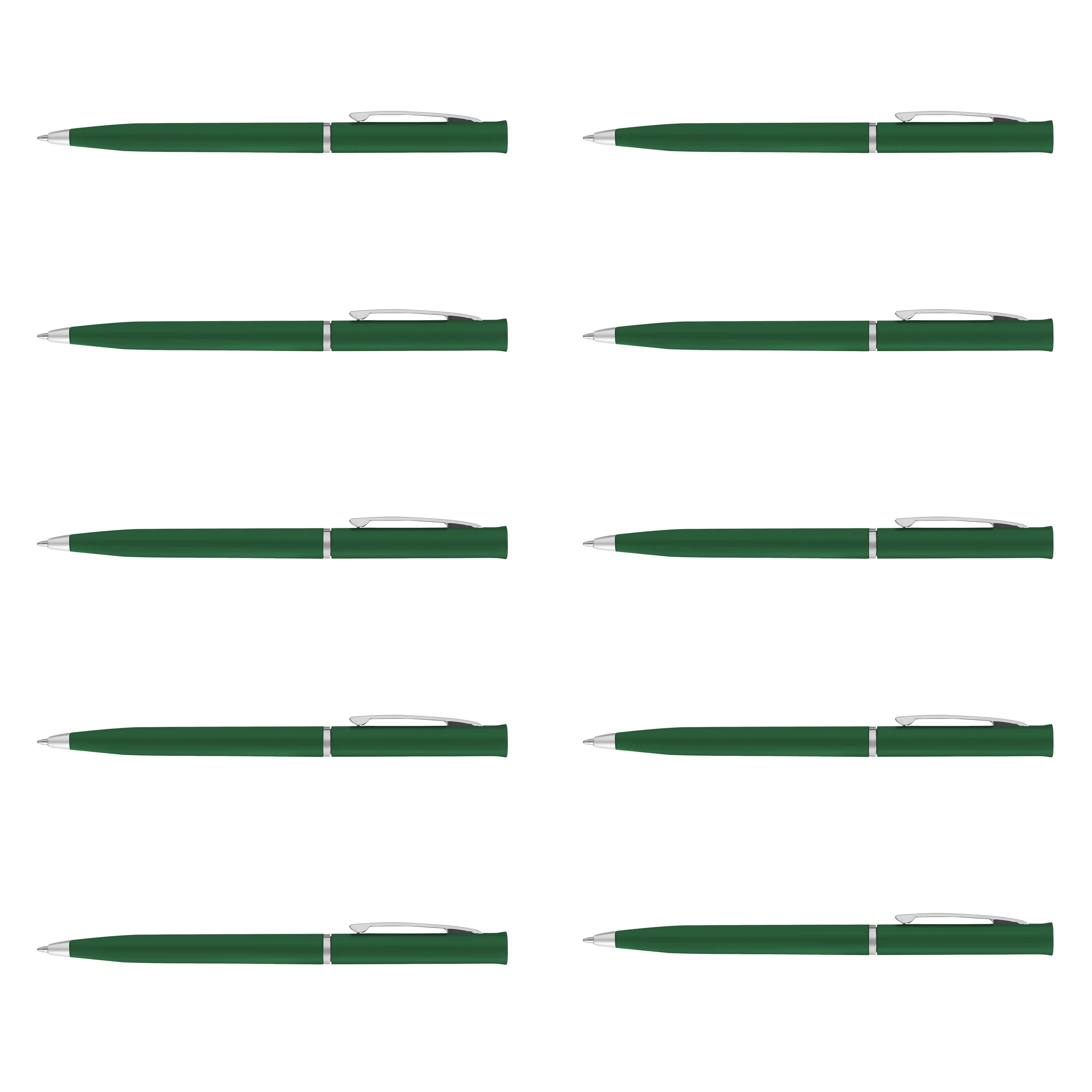 10 Twist Action Hotel Pens Pack - Plastic, Black Ink - Green - Walmart.com