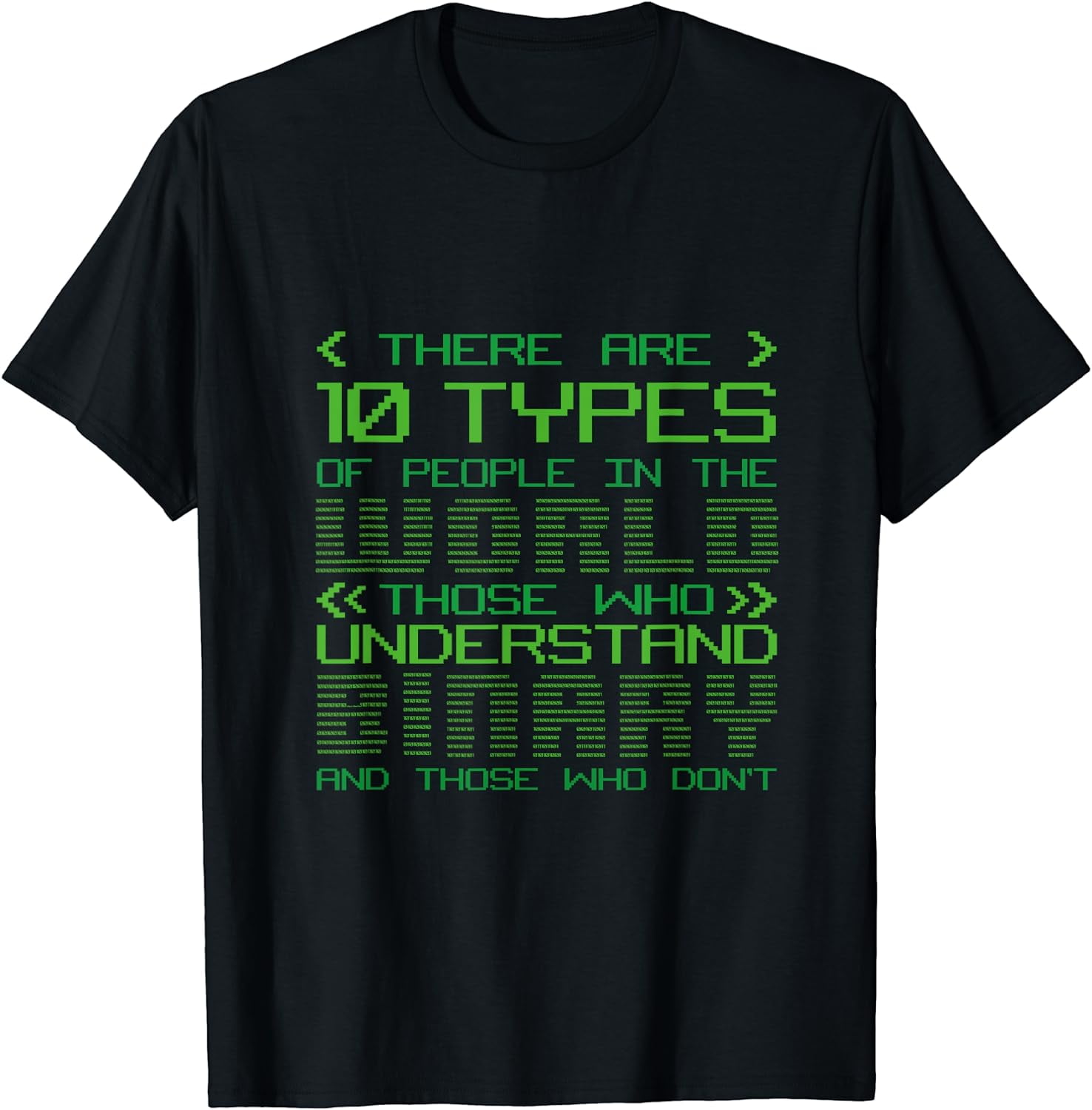 10 Types Of People Understanding Binary Code Programming T-Shirt Black Medium - Walmart.com