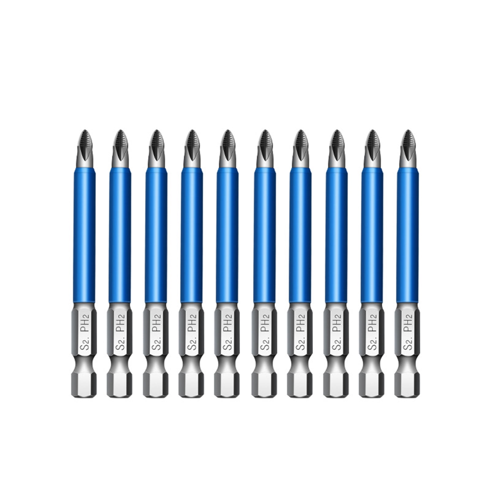 10 Types Upgraded Screwdriver Bits S2 PH2 Hex Anti Slip Electric Power ...