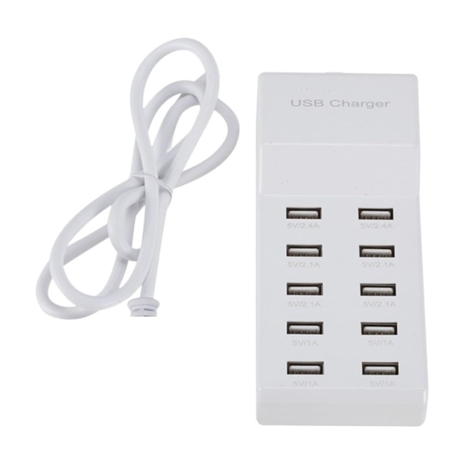 10 USB Charger Station Splitter 60W Mobile Phone Charger HUB Smart IC ...