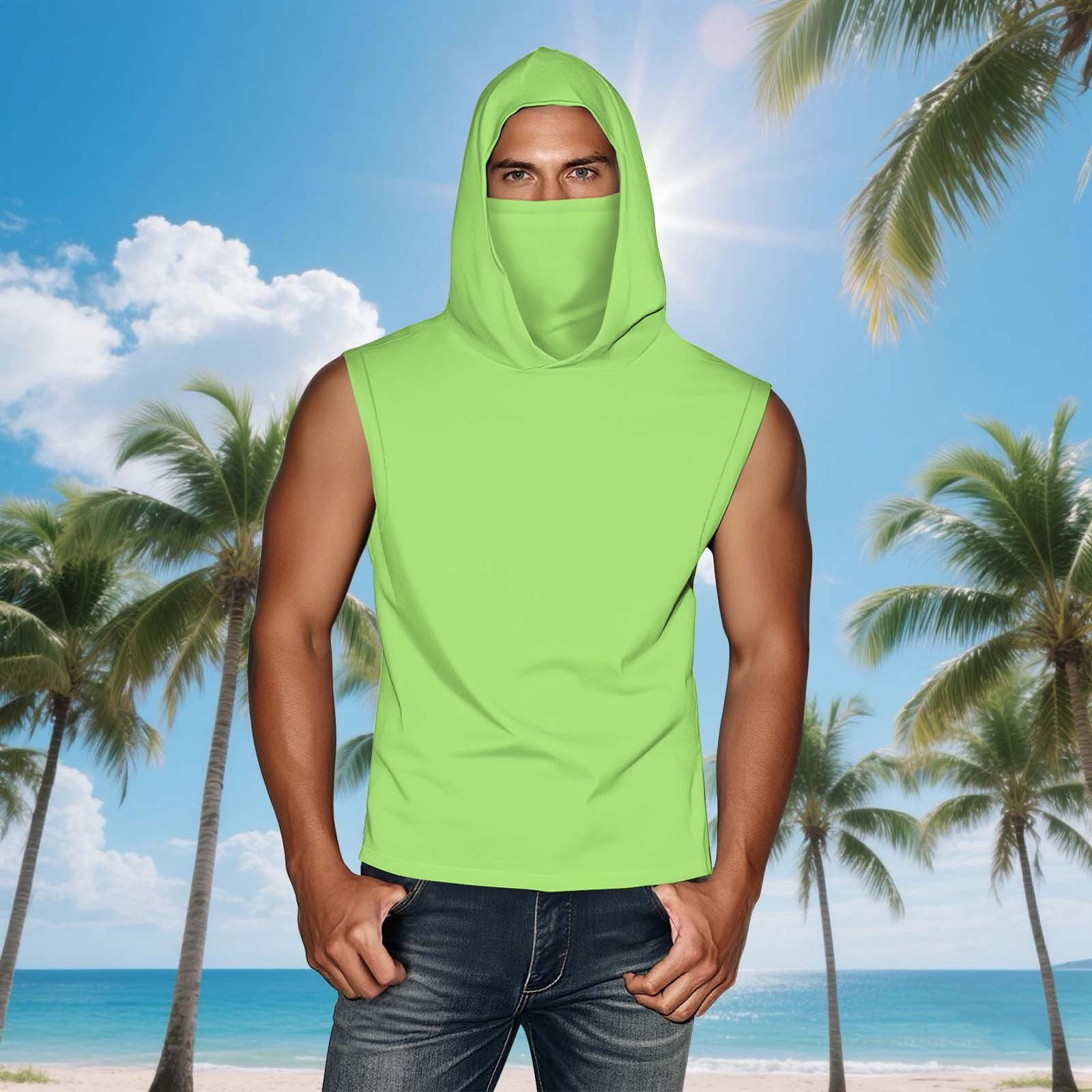 Under 10,Unisex Sleeveless Hoodie Sun Protection Shirt Solid Color Ice ...