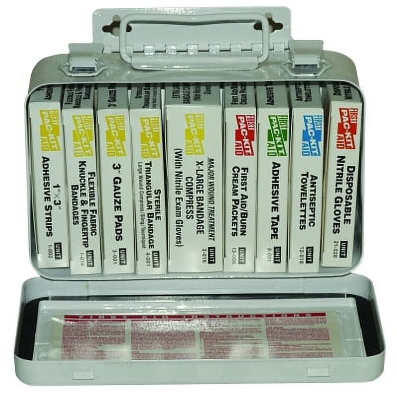 10 Unit Steel First Aid Kit, Weatherproof Steel, Wall Mount | Bundle of ...