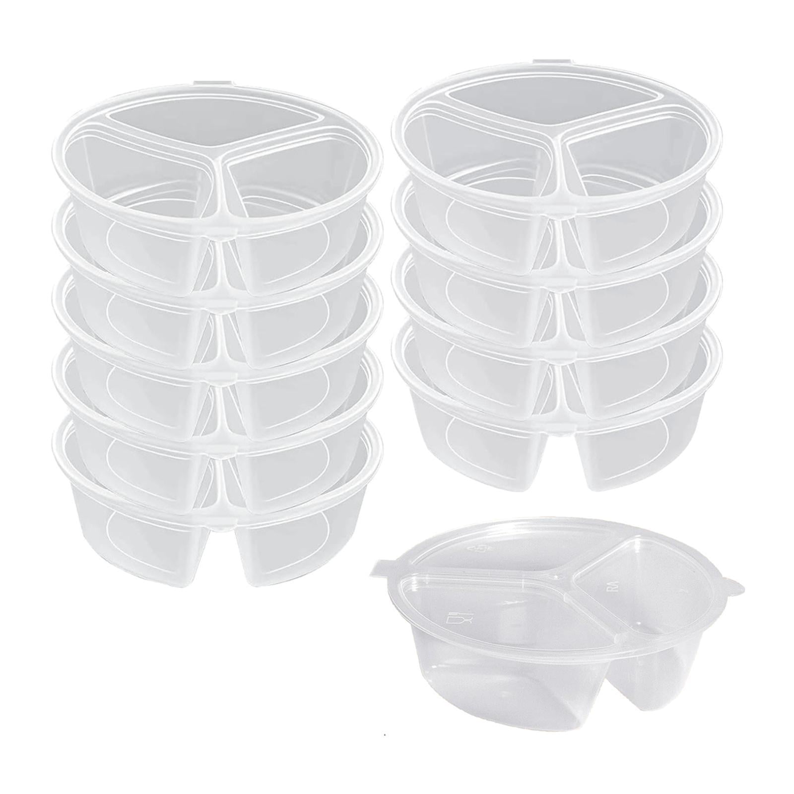 10 Units Three Compartment Snack Box Condiments Containers PP Material ...