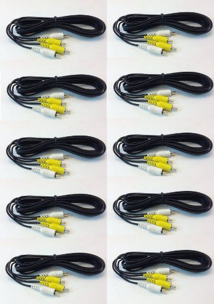 10' V/A RCA Cable Yellow/White Gaming RCA Cable (10 Pack) - Walmart.com