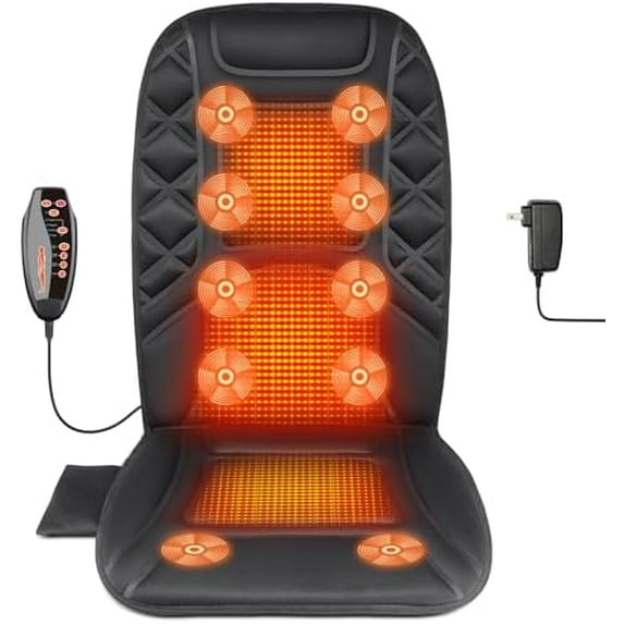 10 Vibrating Massage Nodes Back Massager Chair Pad for Pain Relief Home Office Use - Walmart.com