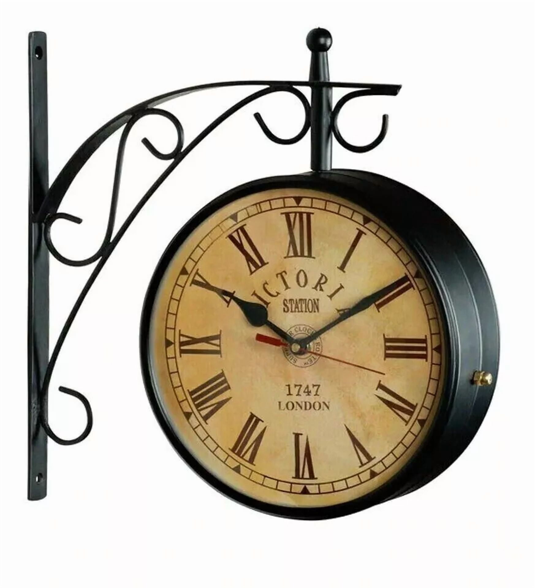 10" Vintage Railway Station Clock Victoria Double Sided Station Clock ...