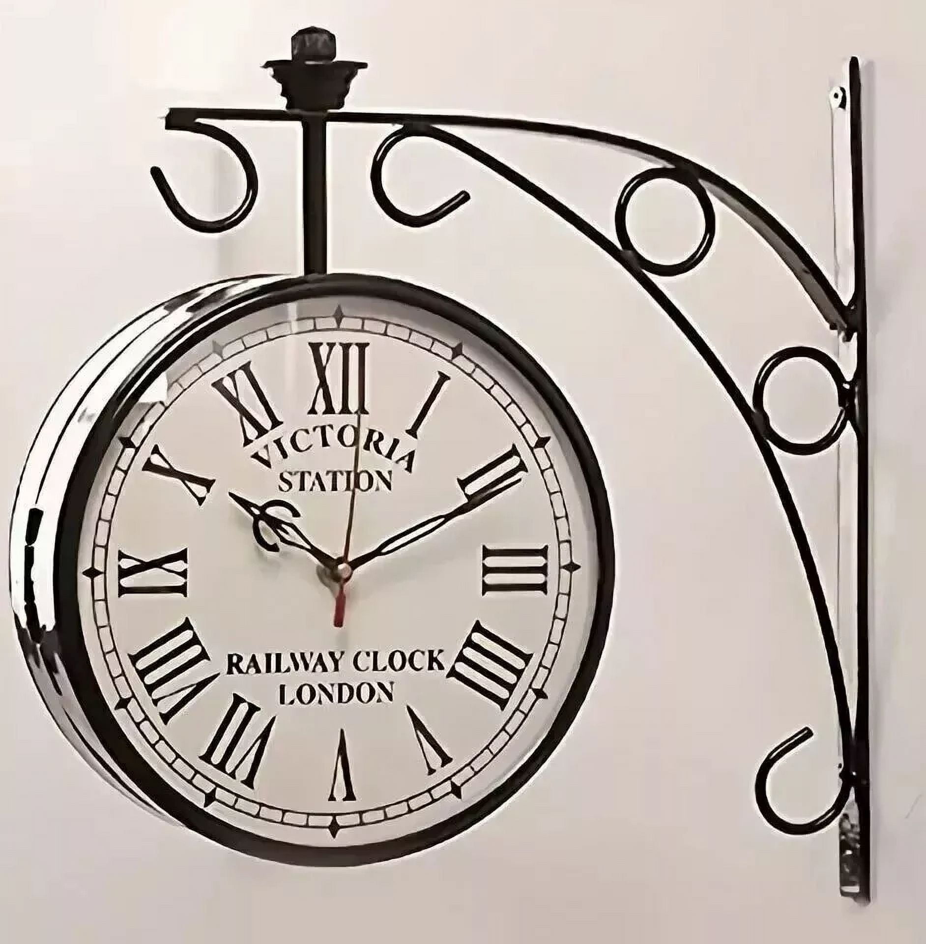 10" Vintage Railway Station Clock Victoria Double Sided Station Clock ...
