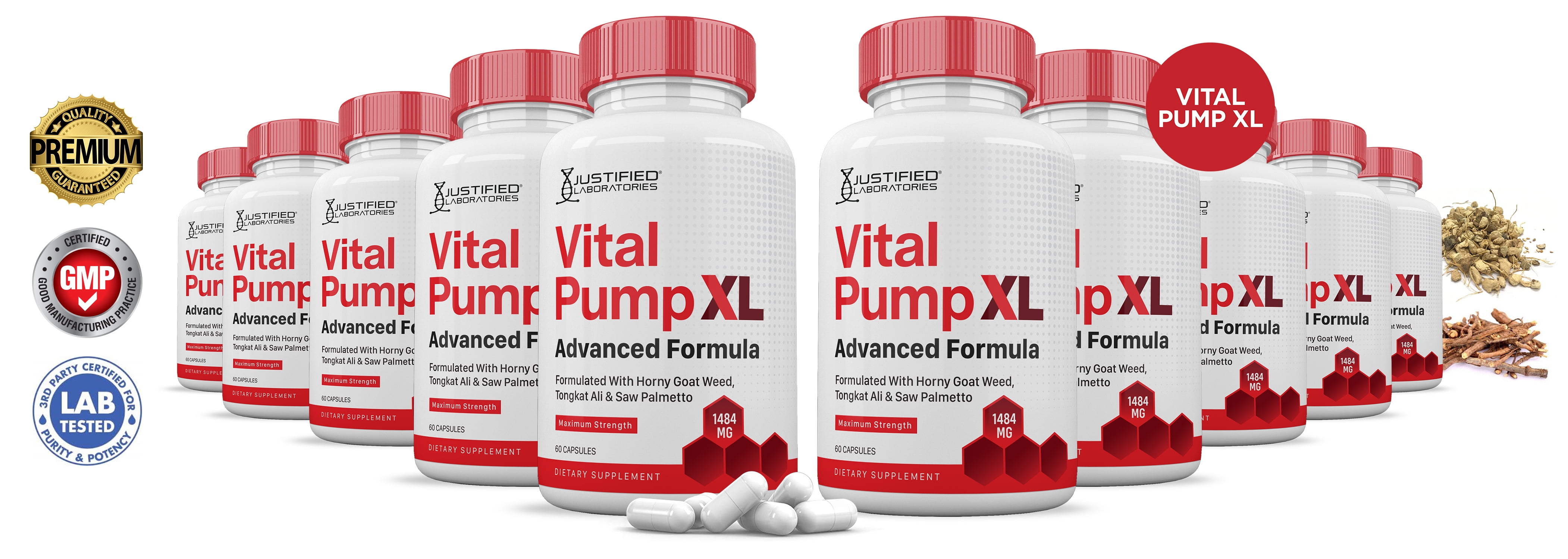 (10) Vital Pump XL Pills 1484MG Advanced Formula Proprietary Blend for ...