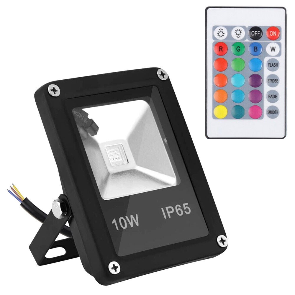 10 W LED Flood Light RGB Colour Change Floodlight Outdoor Security ...