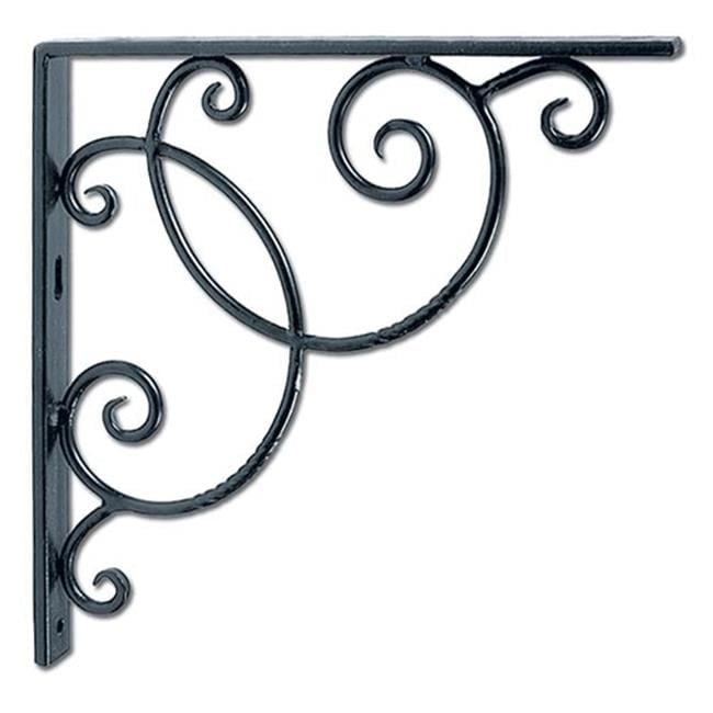 10''W x 10''H Black Powder Coated Scroll Shelf Bracket - Walmart.com