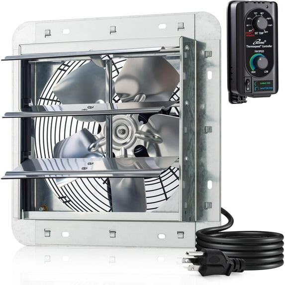 10" Wall Mounted Shutter Exhaust Fan, Automatic Shutter, with ...